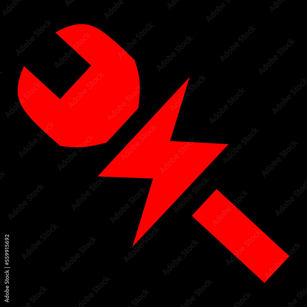 Red vector graphic on a black background of a dashboard warning light ...