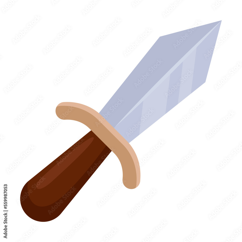 Ancient short poisoned assassin dagger of warrior vector illustration ...