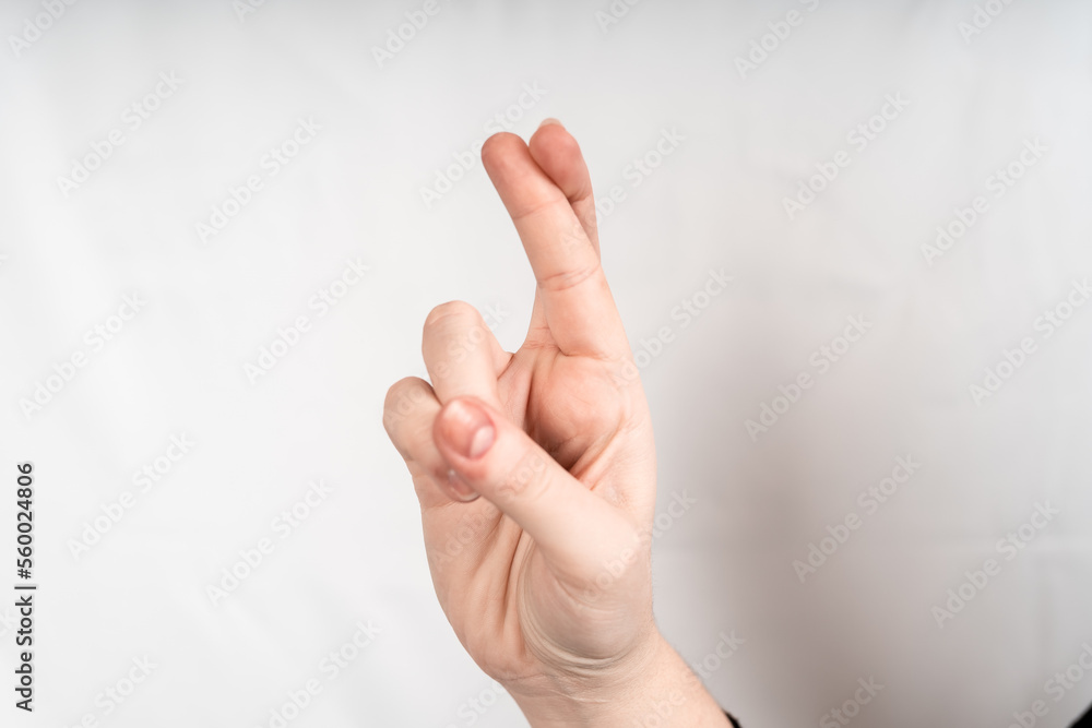 Стоковое фото «R Letter , Static Hand Gestures for American Sign ...