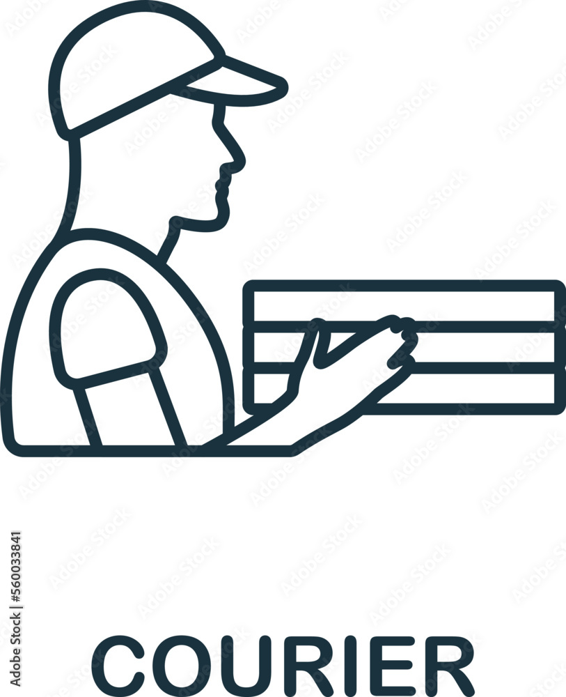 Courier icon. Monochrome simple Food Delivery icon for templates, web ...