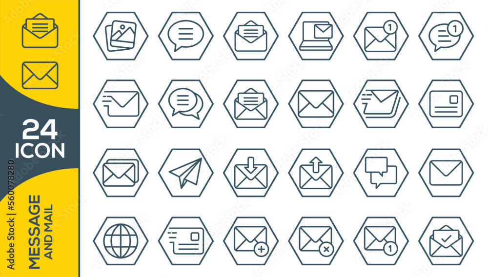 mail icon set design Stock Vector | Adobe Stock