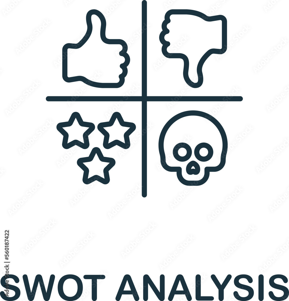 Swot Analysis icon. Monochrome simple Global Business icon for ...