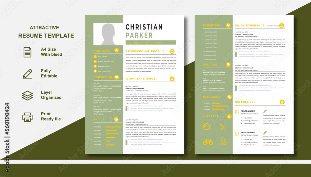 Attractive Resume Template - Stand Out from the Crowd - Professional ...