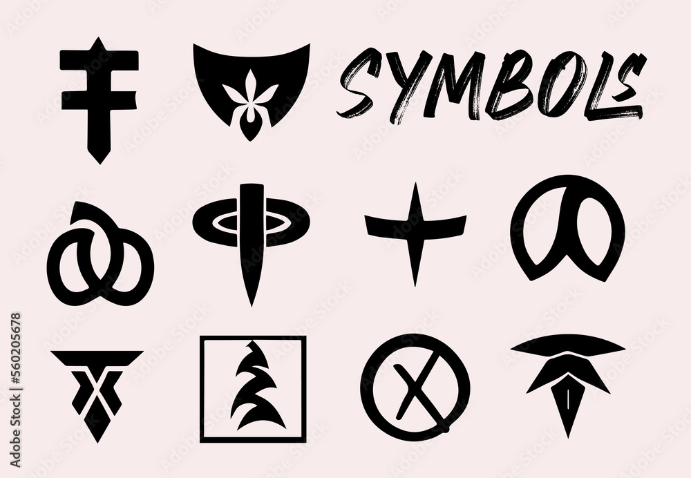 Symbol Vector Sheet, Logo Vector Set, Random Symbol Icons Stock Vector ...