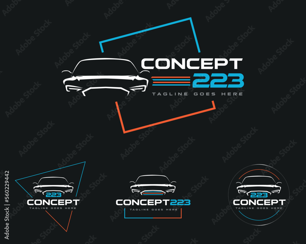 Vector Stylish Concept Car Logo Silhouette with Layout shapes ...