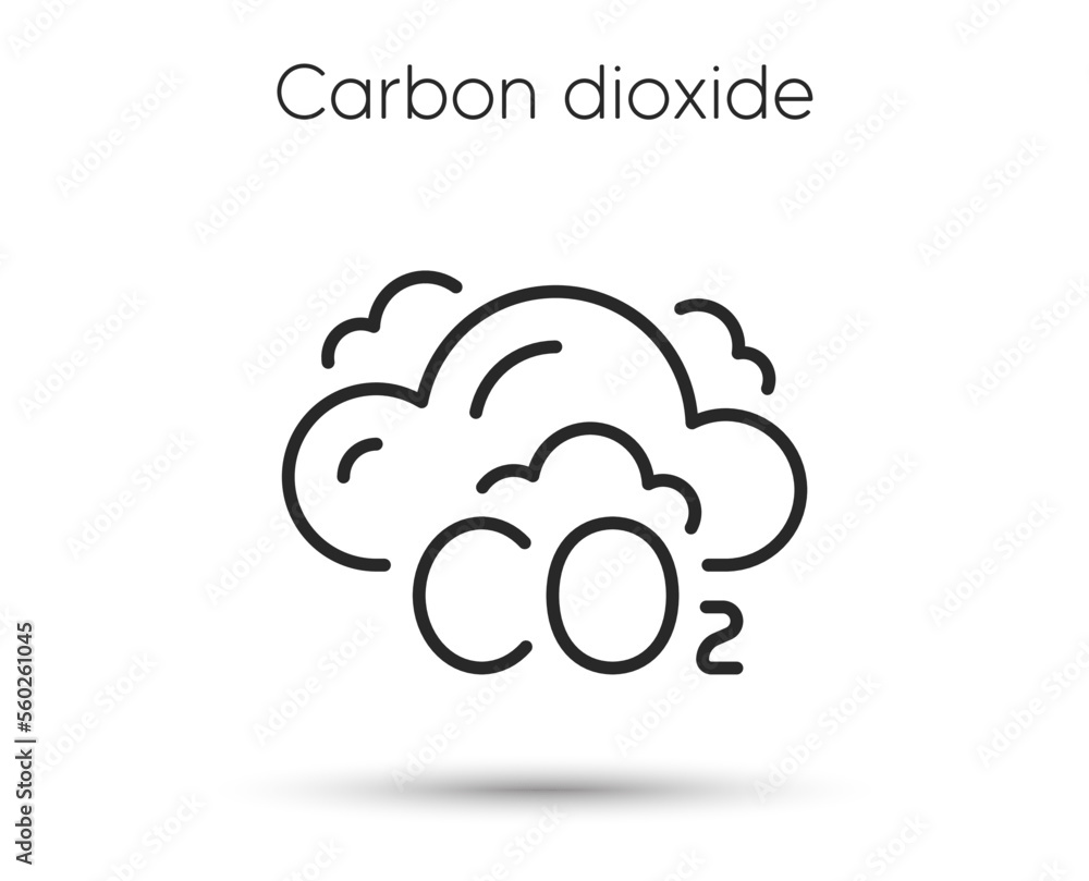 Co2 gas line icon. Carbon dioxide offset sign. Co2 emissions symbol ...