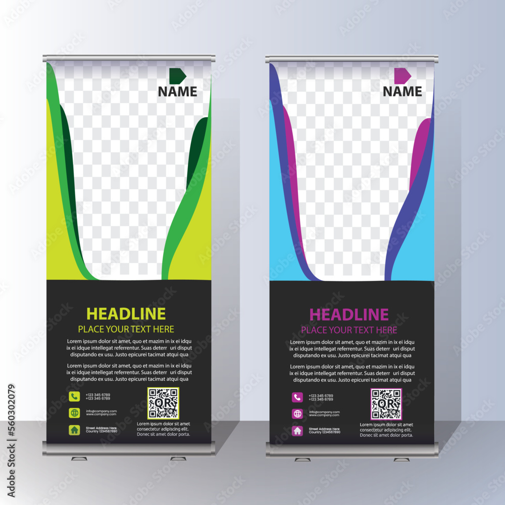 Roll Up Banner Signage Standee Template for Advertising and ...