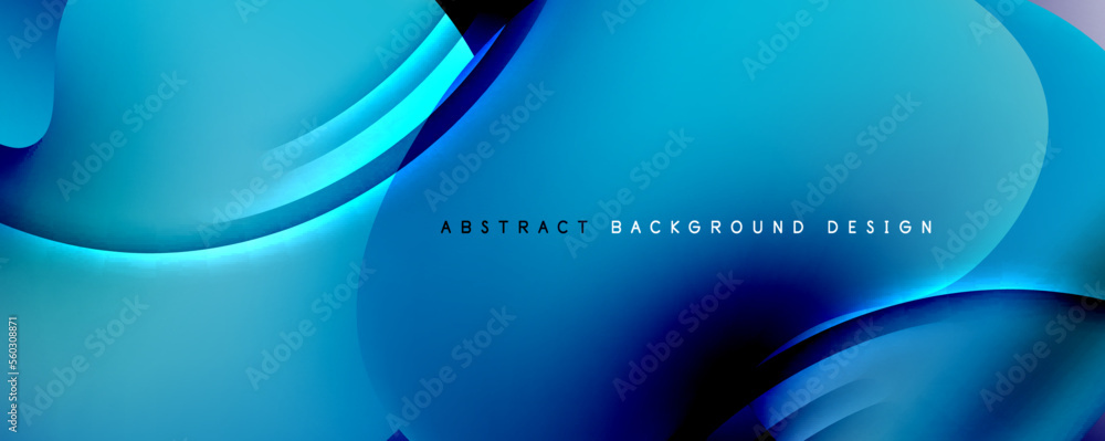 Trendy simple fluid color gradient abstract background with dynamic wave line effect. Vector ...