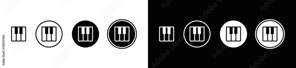 Piano music icon. Piano keys music icon in the circle symbol in the ...