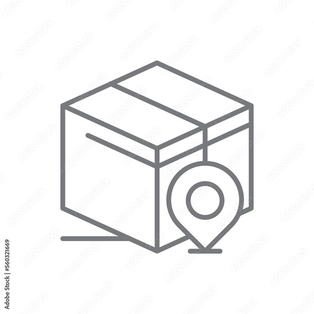 Destination Delivery service icon with black outline style. Related to ...
