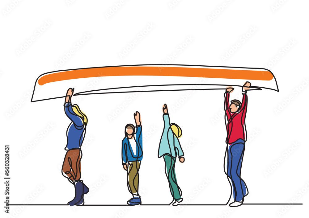 continuous line color drawing of beautiful family time moments of life ...