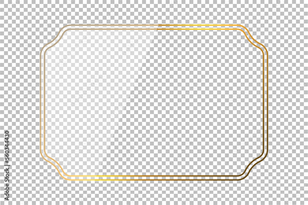 Luxury gold border isolated on transparent background. Glowing gradient ...