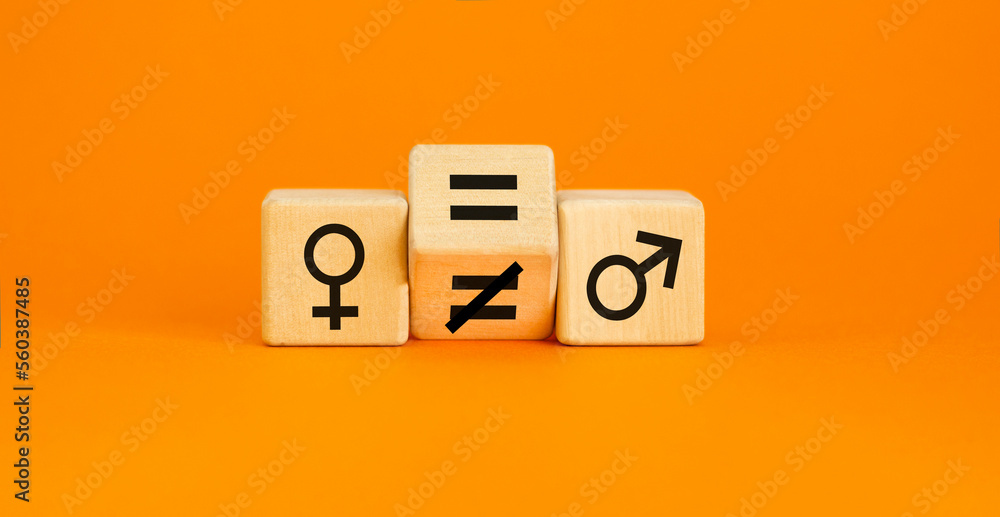 Symbol for gender equality. Turned a cube and changed a unequal sign to ...
