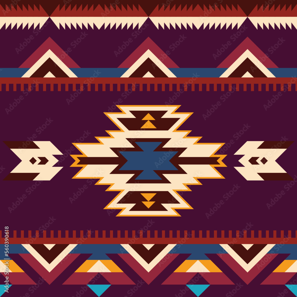 Aztec, Navajo geometric seamless pattern. Native American Southwest ...