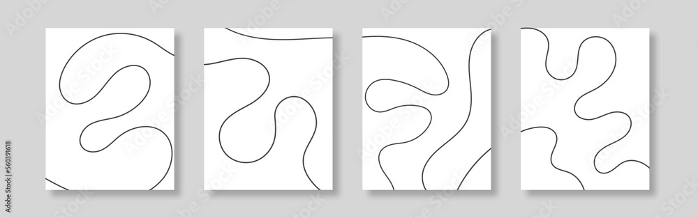 Thin line wavy abstract vector background. Curve wave continuous design ...