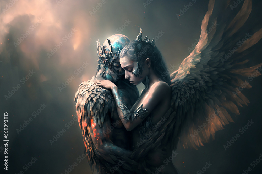 Pain and sorrow from losing a soulmate. Generative AI, this image is ...