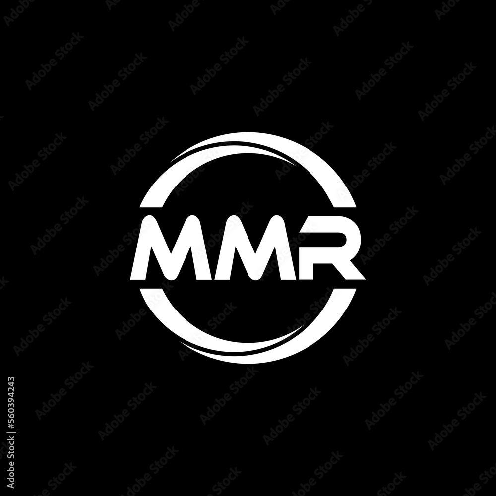 MMR letter logo design with black background in illustrator, cube logo ...
