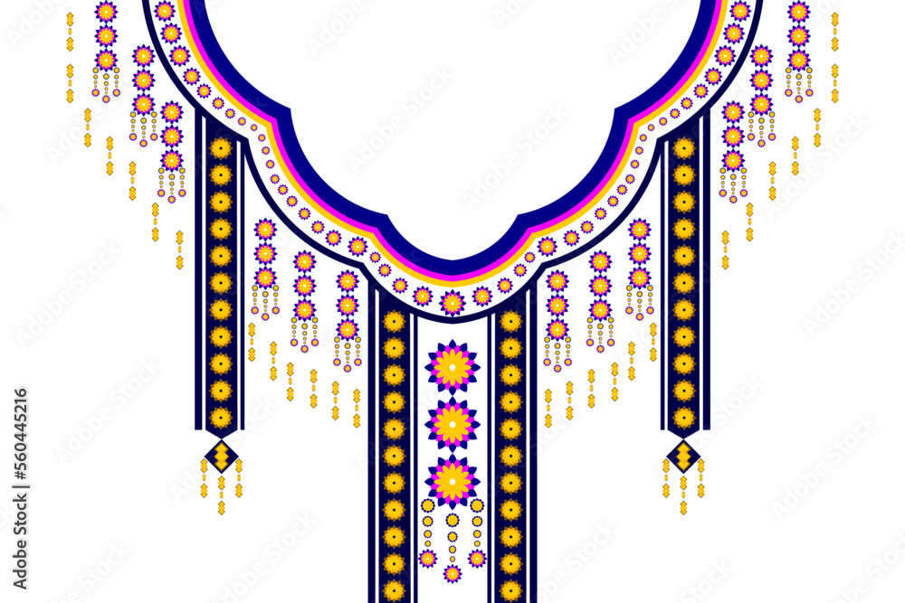 Ethnic Neck Embroidery Geometric shapes ethnic patterns neck embroidery ...