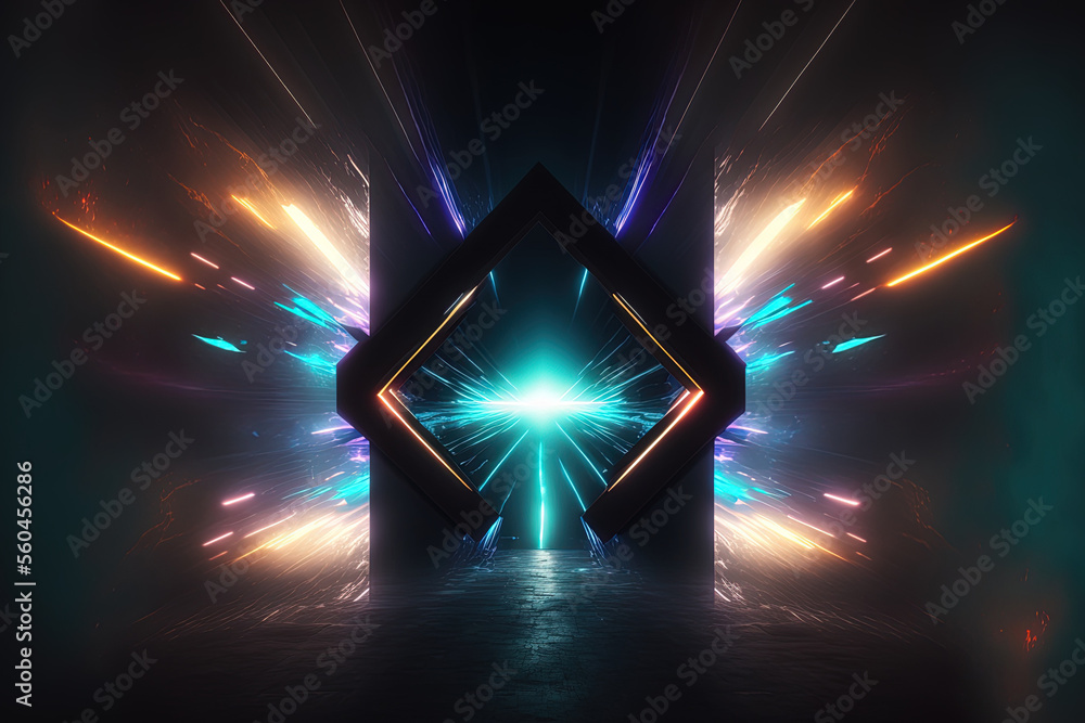 Abstract modern futuristic neon background Background of space with a ...