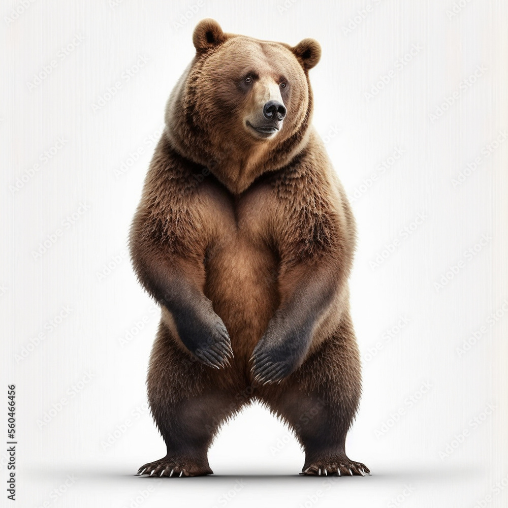 Bear full body image with white background ultra realistic Stock ...