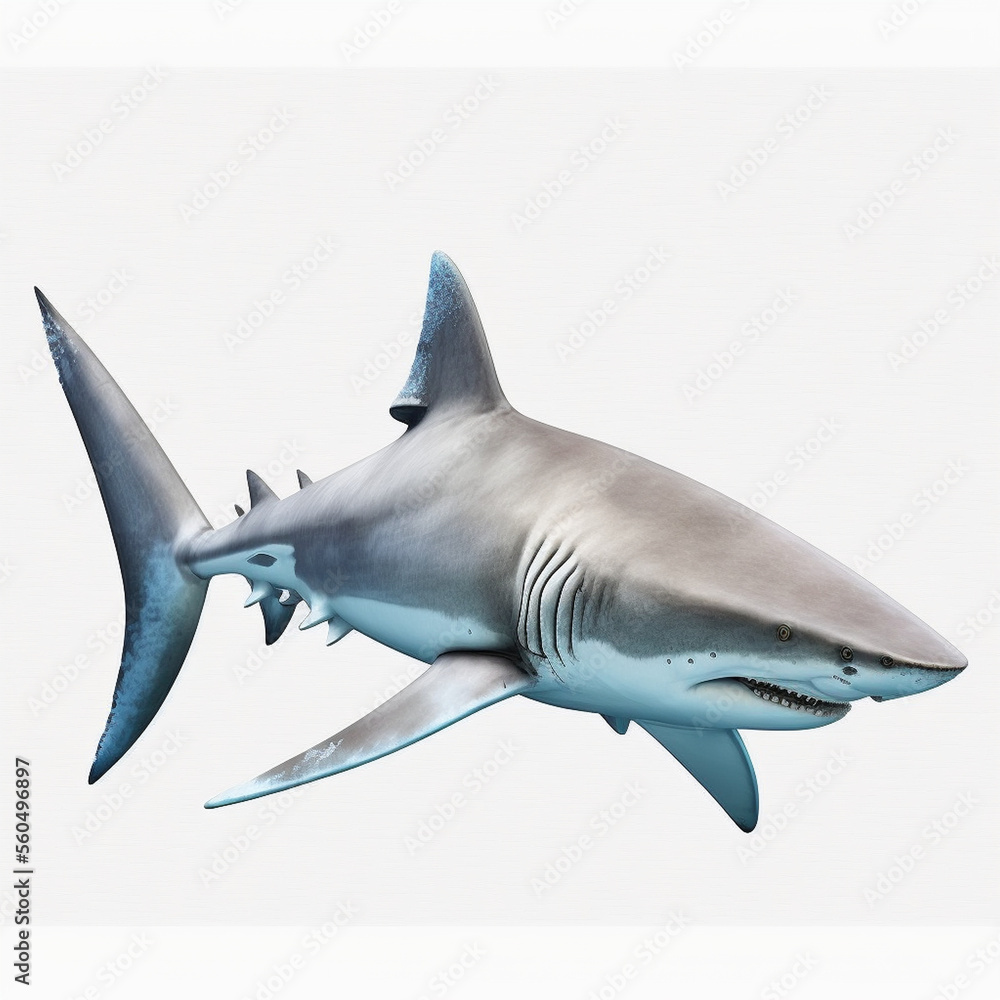 Bonnethead Shark full body image with white background ultra realistic ...