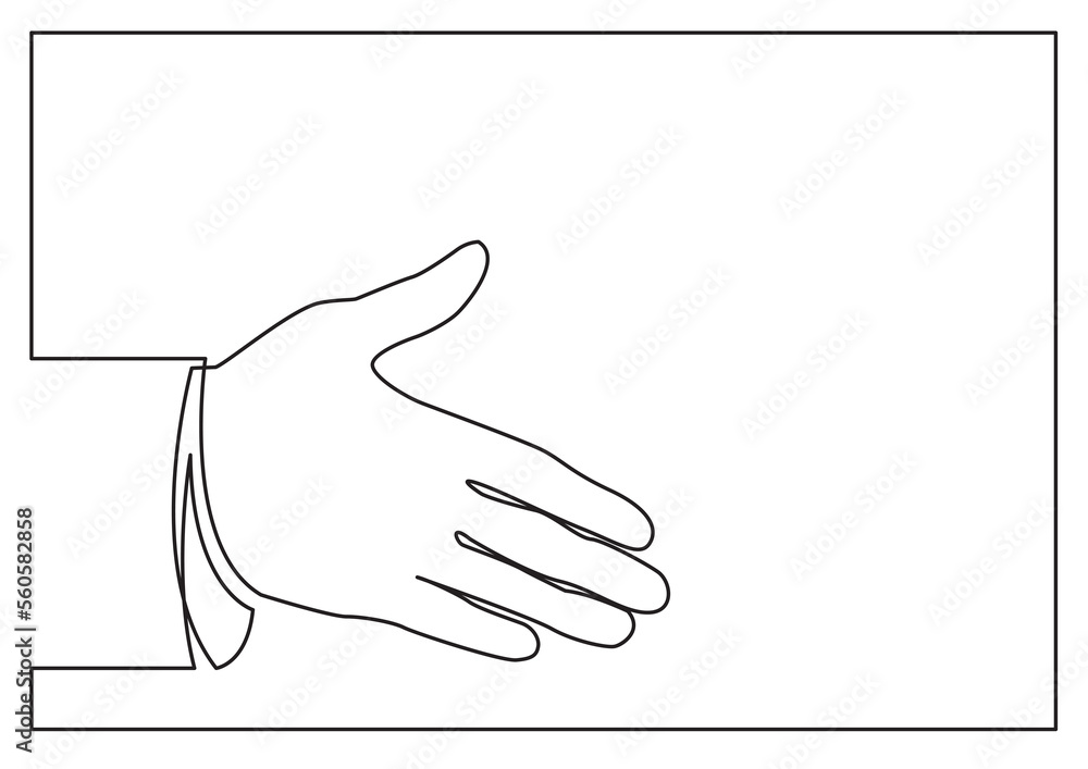 continuous line drawing hand greeting gesture - PNG image with ...