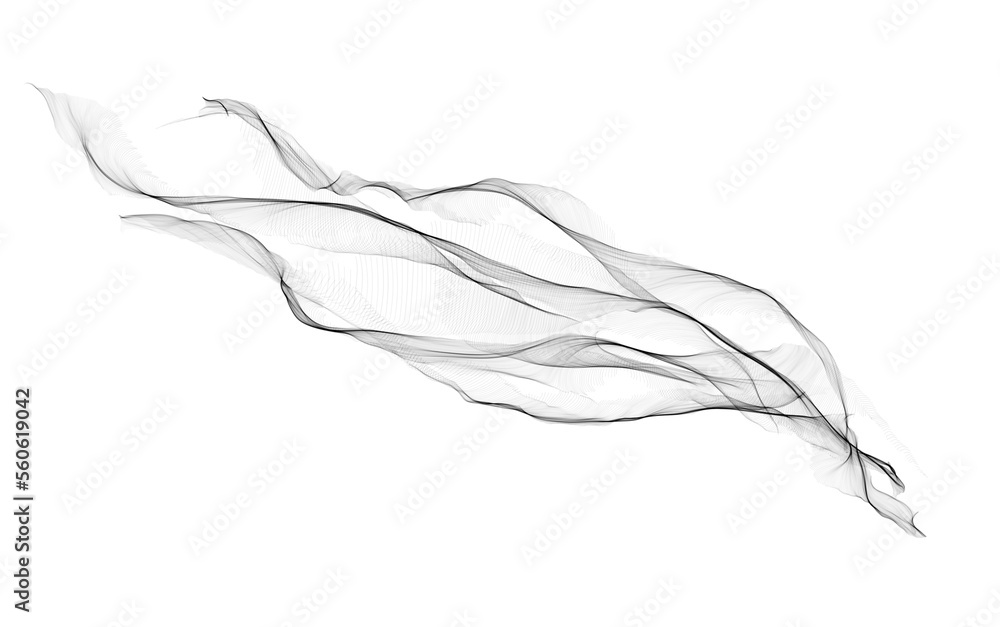 Abstract black puffs of smoke swirl overlay on transparent background ...