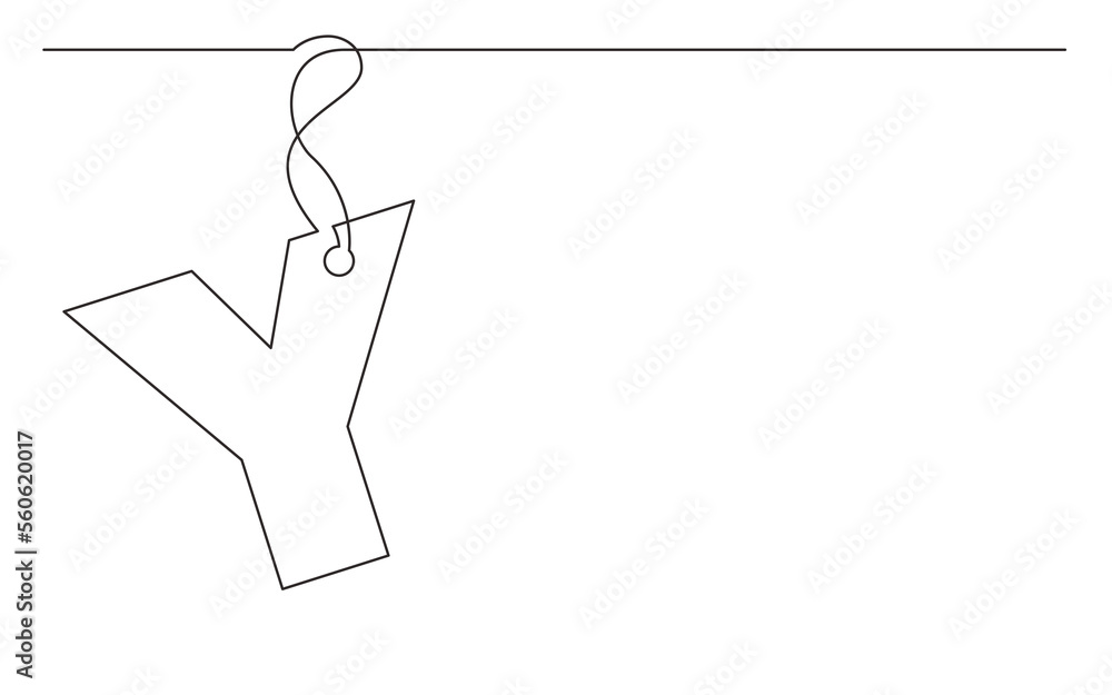 continuous line drawing tag label alphabet letter design y - PNG image ...