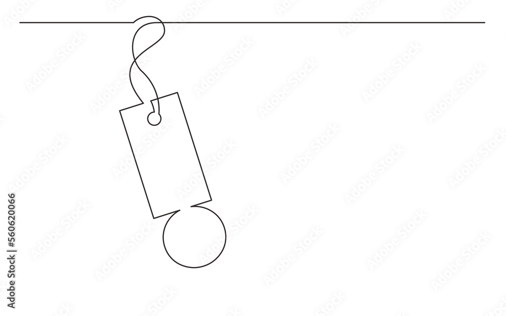 continuous line drawing tag label exclamation mark design - PNG image ...