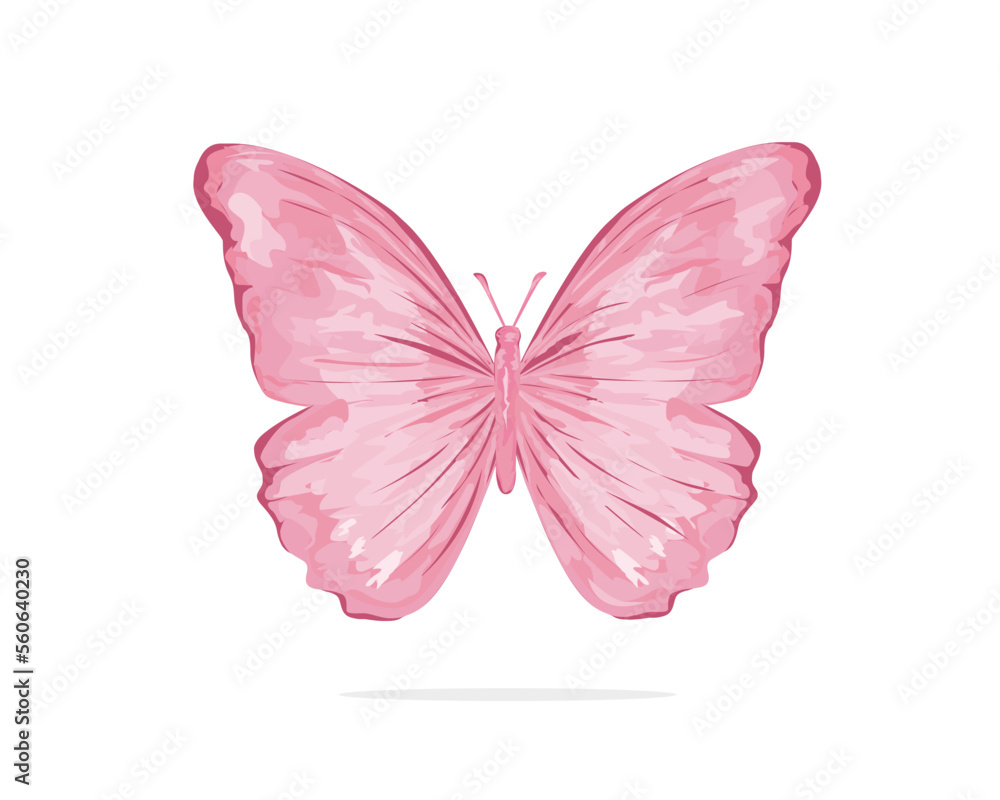 pink watercolor butterfly design Stock Vector | Adobe Stock