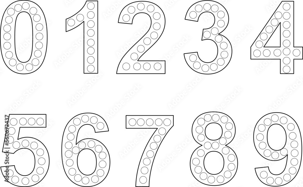 Dot a dot number 1 to 10. Worksheet for kids. Stock Vector | Adobe Stock