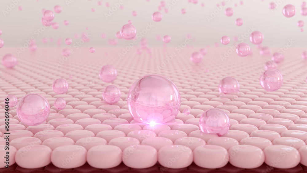 Cosmetic bubble backdrop design. Reduce sagging skin of the skin cell ...