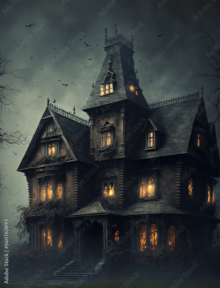 haunted house - very spooky and creepy haunted house for halloween with ...