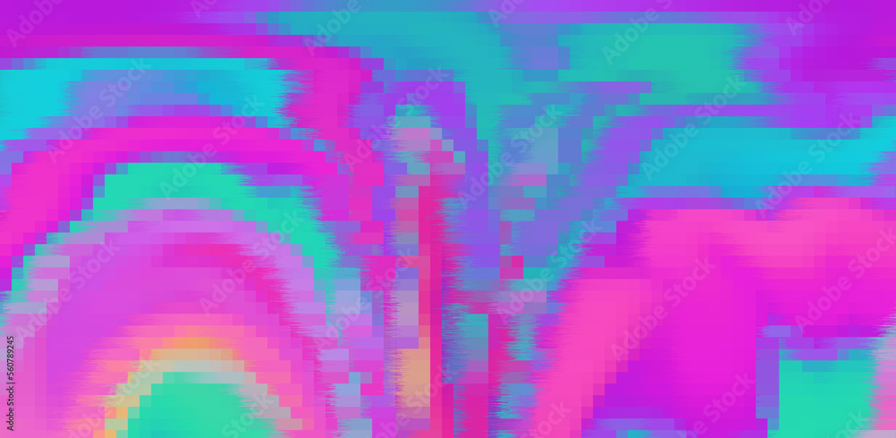 Ilustración de Stock Glitched and pixelated screen of a computer ...