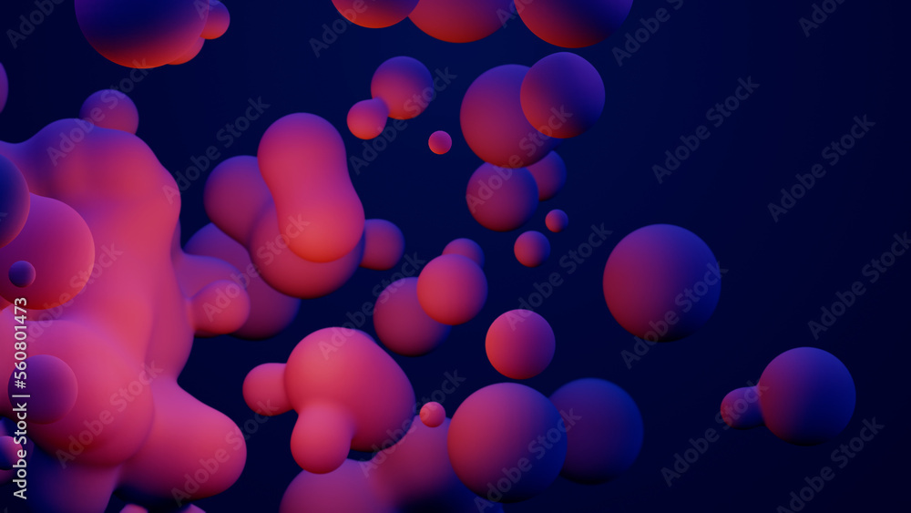 Ilustração Metaverse 3d render morphing animation pink purple abstract ...
