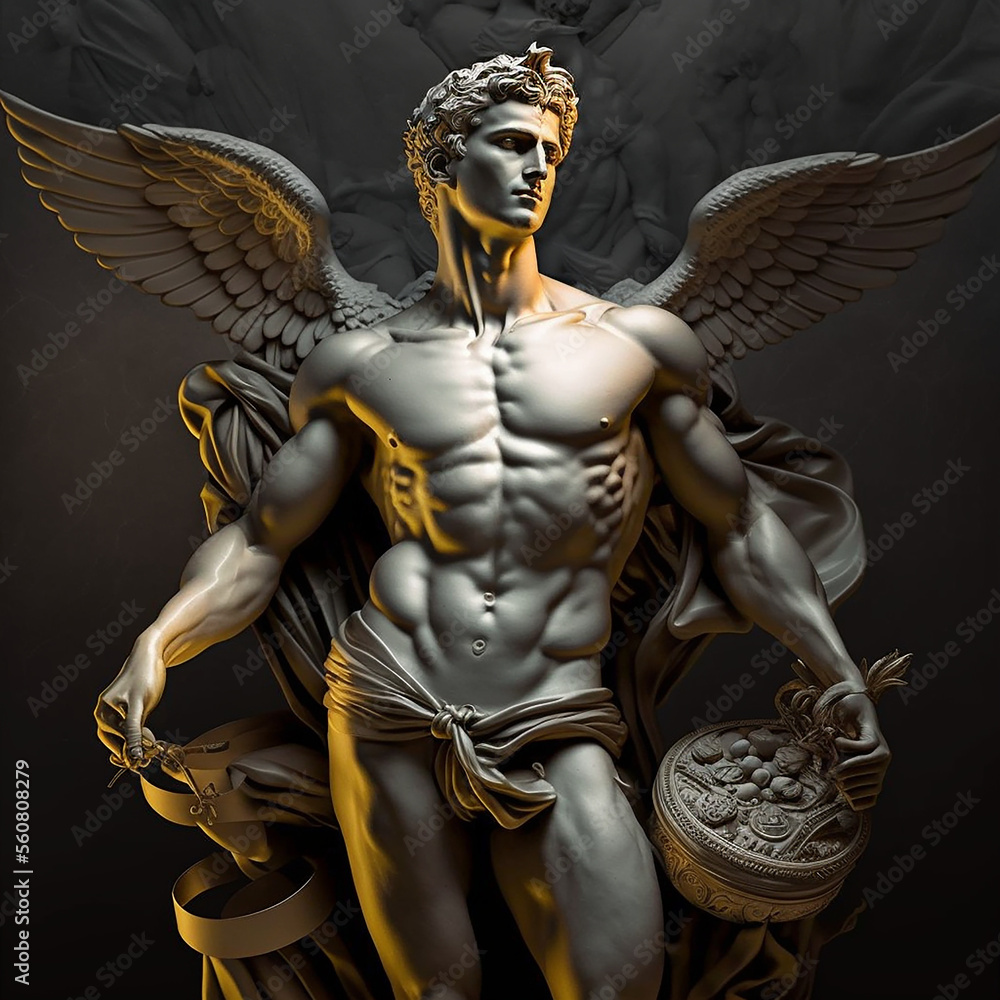Ilustración de Stock Ancient greek god Hermes. Created with Generative AI technology. | Adobe Stock