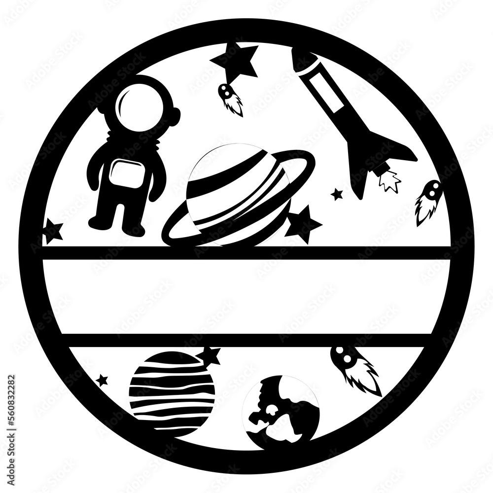 Ilustración de Stock space galaxy astronaut name sign door hanger ...