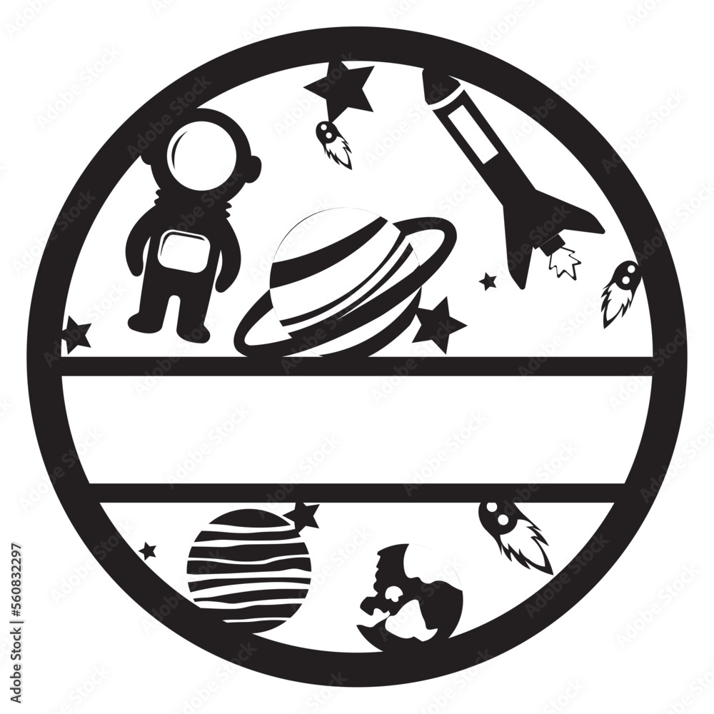 space galaxy astronaut name sign door hanger welcome sign svg png dxf ...