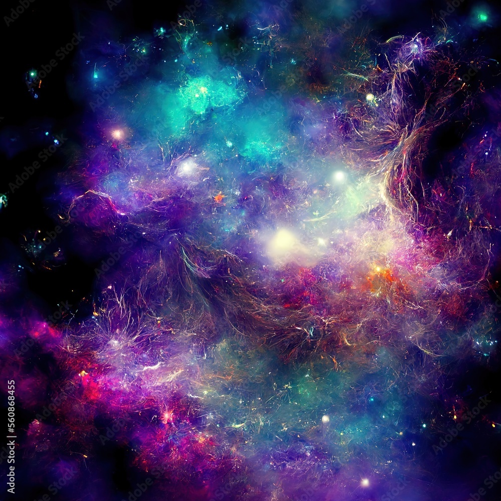 Space background with stardust and shining stars. Realistic colorful ...
