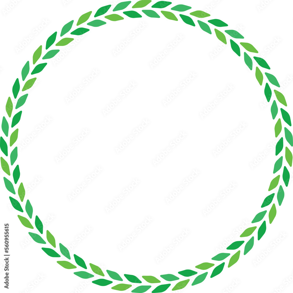 Round border frame with leaves Stock Vector | Adobe Stock