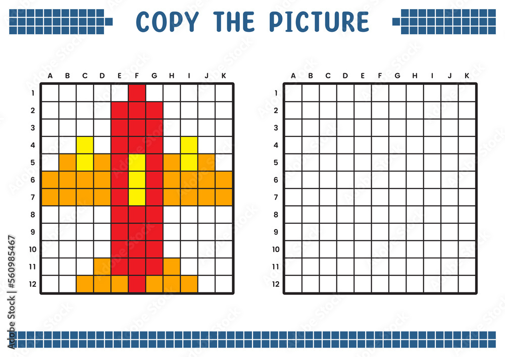 Copy the picture, complete the grid image. Educational worksheets ...
