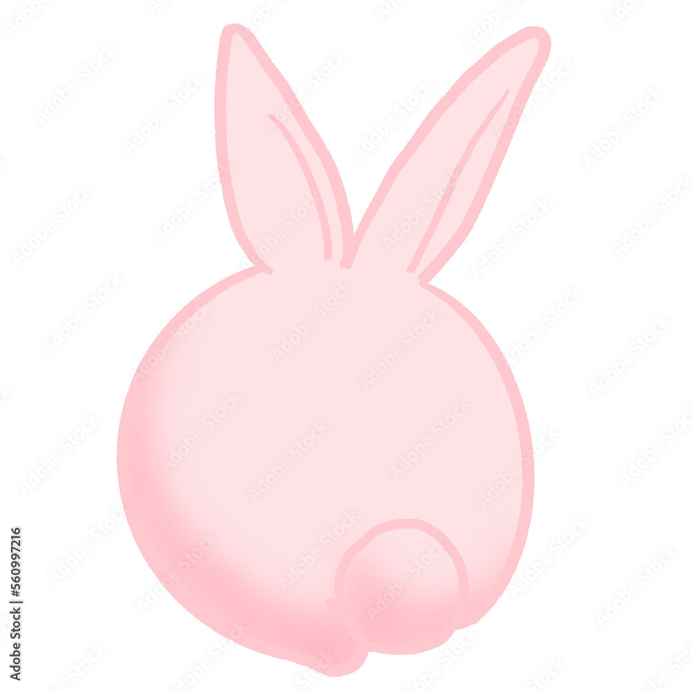 cute pink rabbit cartoon illustration Stock Illustration | Adobe Stock