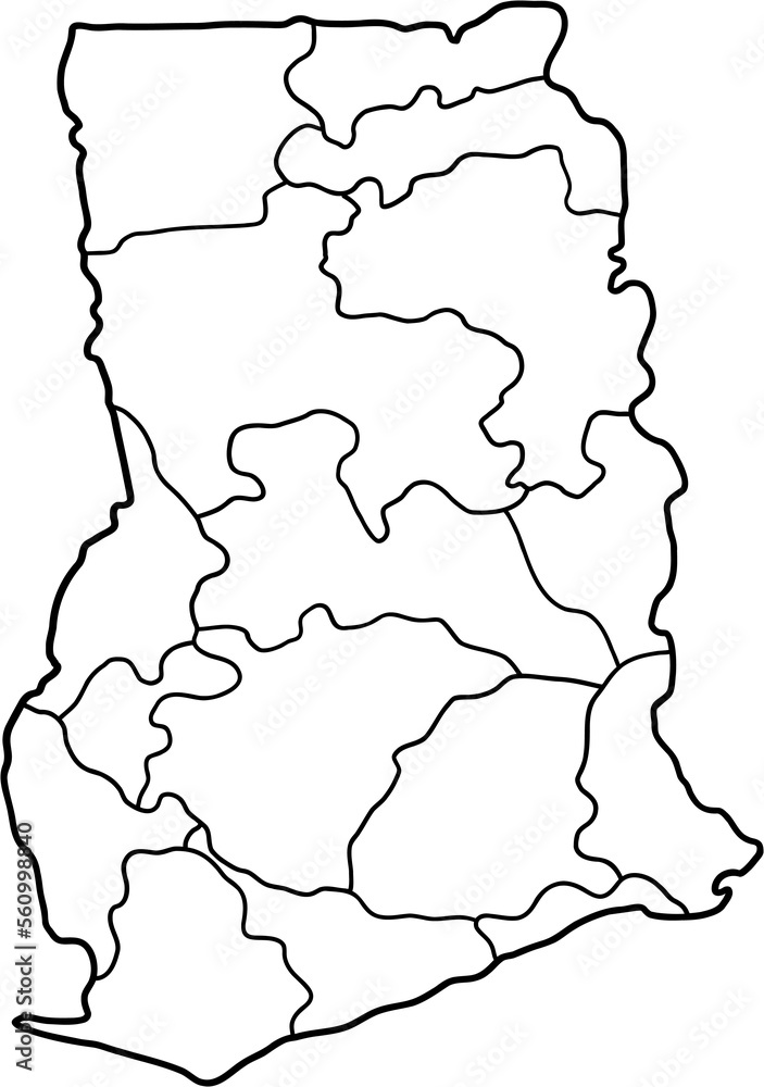 doodle freehand drawing of ghana map. Stock Illustration | Adobe Stock