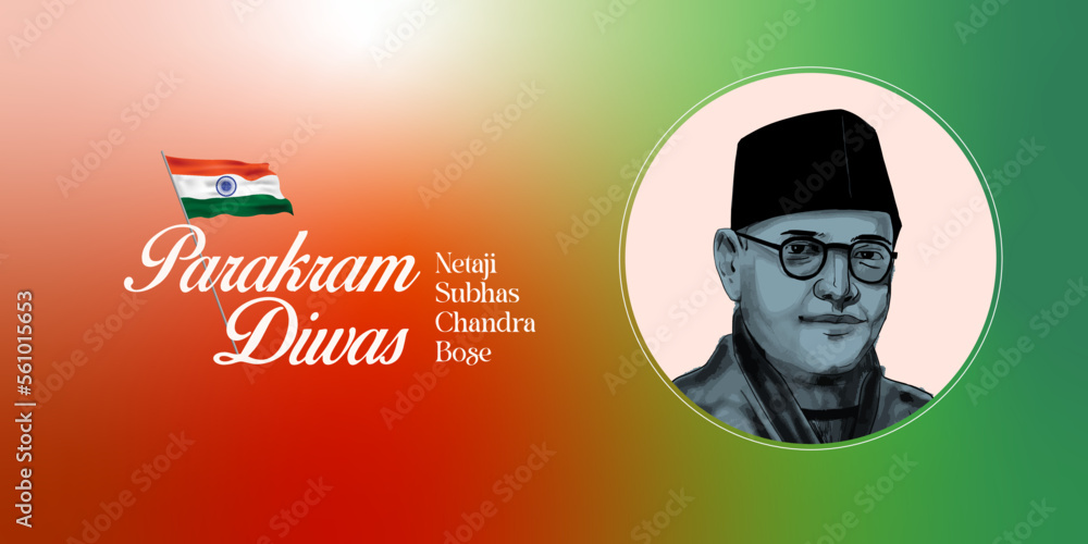 Netaji Subhash Chandra Bose vector illustration for Indian Memorial Day ...