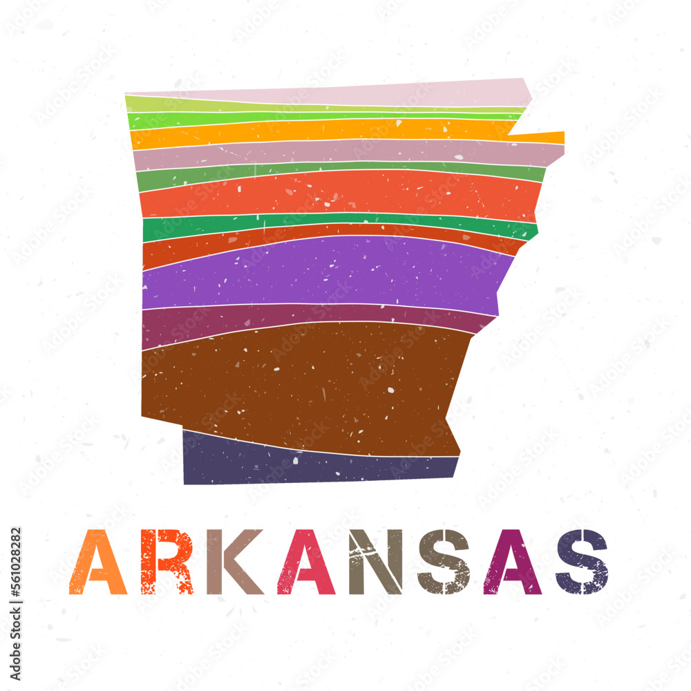 Arkansas map design. Shape of the us state with beautiful geometric ...