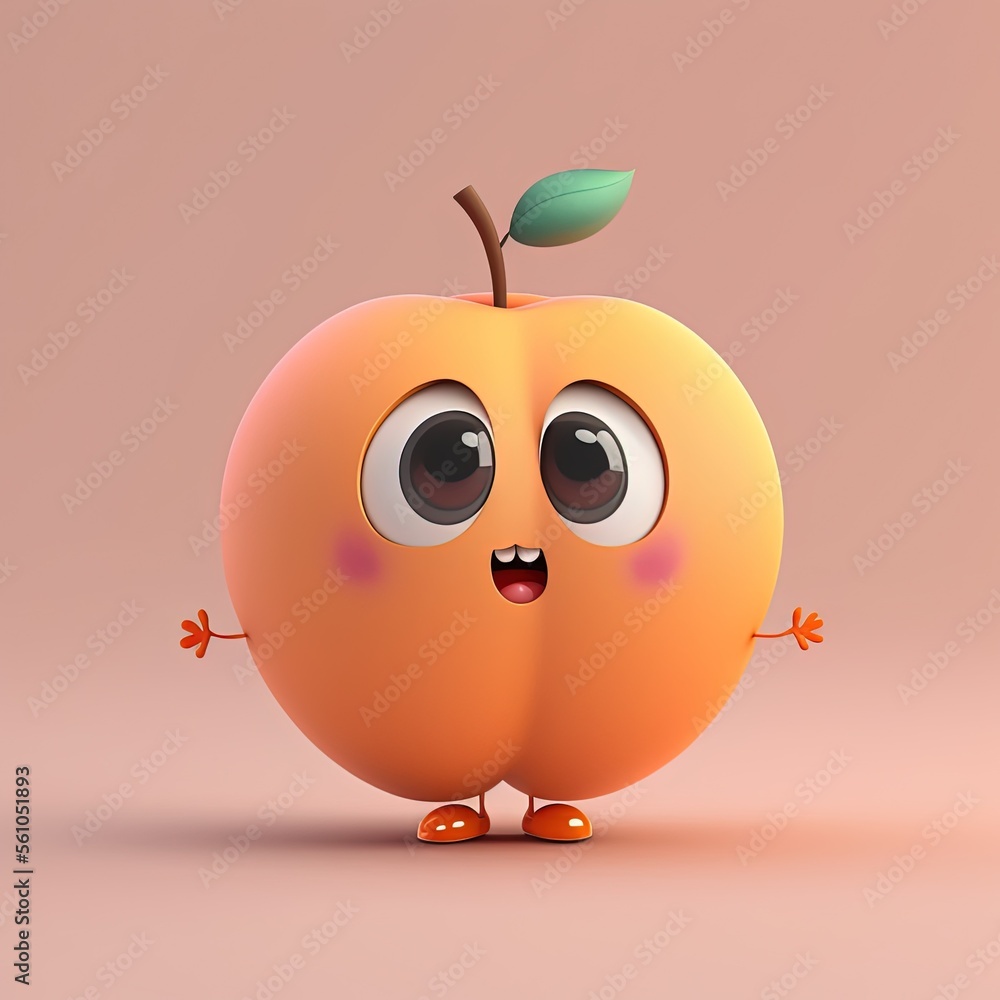 Cute Cartoon Peach Character (Generative AI) Stock Illustration | Adobe ... Cute Cartoon Peach Character (Generative AI) Stock Illustration | Adobe ...