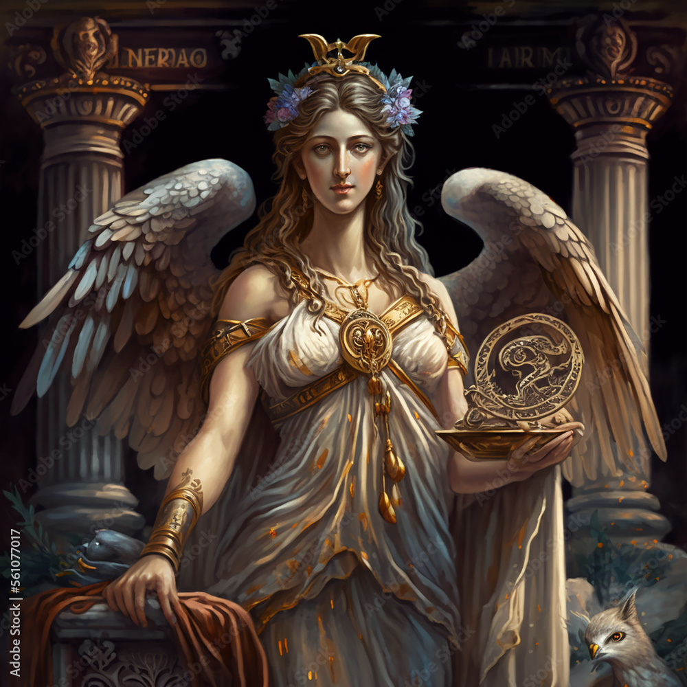 Greek mythology - ancient greek goddess Hera. Created with Generative AI technology. Stock ...