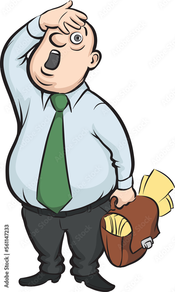 cartoon frustrated office man figure - PNG image with transparent ...