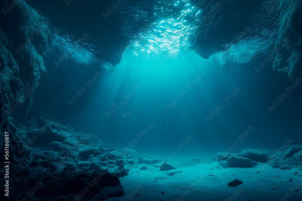 Artistic Underwater photo of waves. From a scuba dive in the canary ...