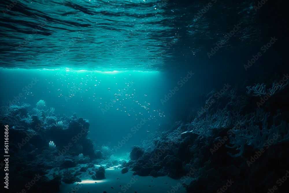 Artistic Underwater photo of waves. From a scuba dive in the canary ...